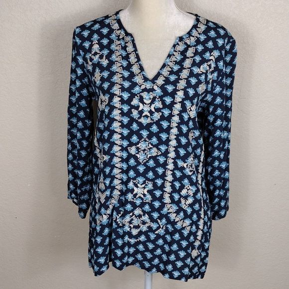 Sigrid Olsen | Tops | Sigridolsen Signature Embroidered Vneck Long ...